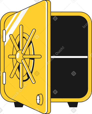 Open empty safe Illustration in PNG, SVG