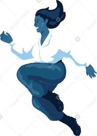 PNG 및 SVG의 Curvy woman jumping side view 일러스트