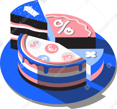 Pie chart cake PNG, SVG