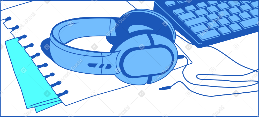 Ilustraciones Marco Con Auriculares Y Teclado En Png Y Svg