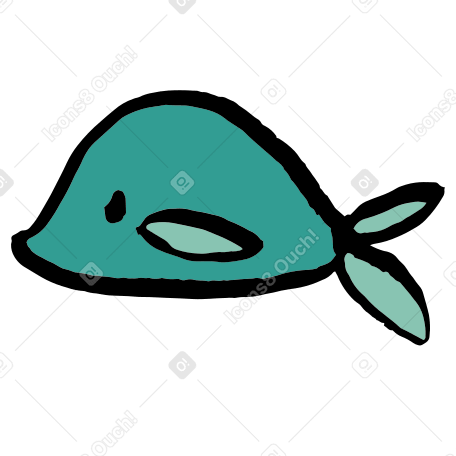 Green fish Illustration in PNG, SVG