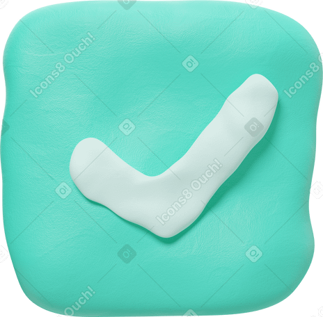 3D Light green tick box Illustration in PNG, SVG