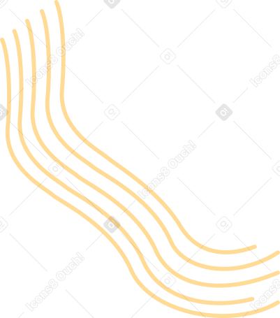 Long yellow wavy lines PNG, SVG