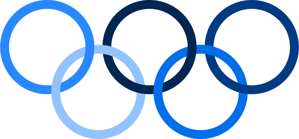 Olympic rings blue palette Illustration in PNG, SVG
