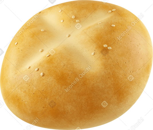 3D round bread Illustration in PNG, SVG