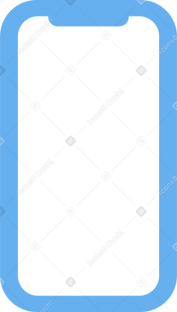 Phone with blue frame Illustration in PNG, SVG