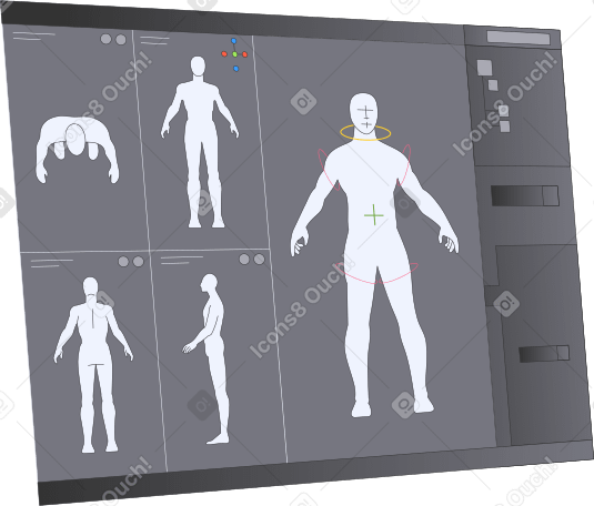 Interface of three-d modeling software PNG, SVG