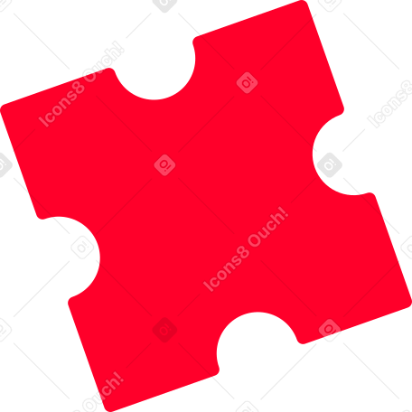 Red puzzle piece Illustration in PNG, SVG