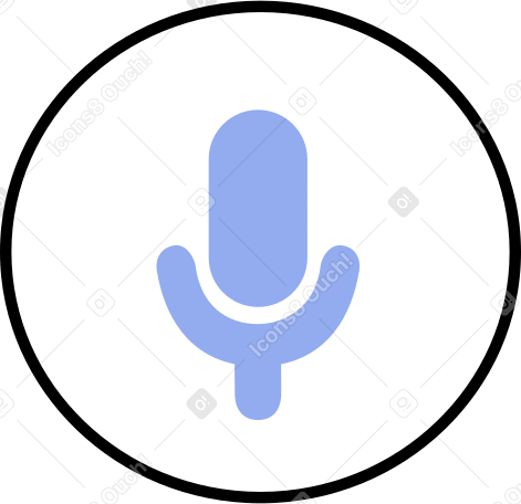 Round microphone button Illustration in PNG, SVG