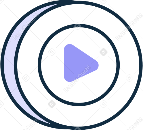 Play icon button Illustration in PNG, SVG