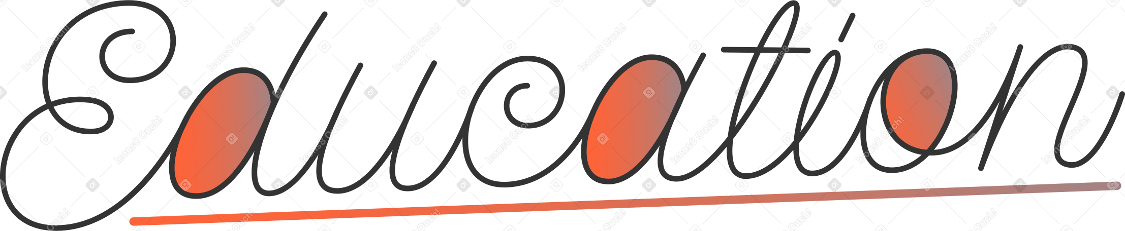 Lettering education Illustration in PNG, SVG