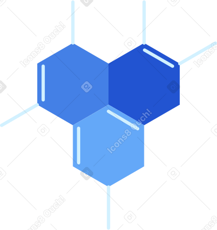 Benzene molecule Illustration in PNG, SVG