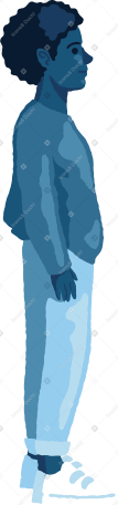 Boy standing side view Illustration in PNG, SVG