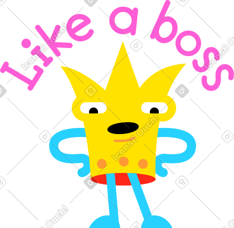 Lettering sticker like a boss crown text PNG, SVG