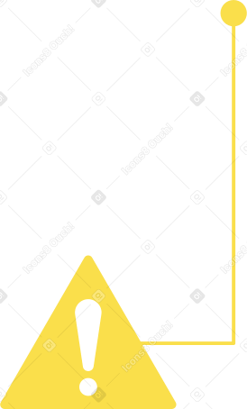 Exclamation mark in yellow triangle Illustration in PNG, SVG