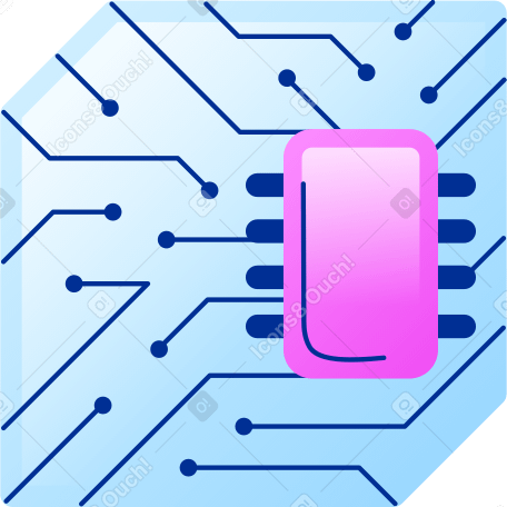 Microscheme with chip Illustration in PNG, SVG