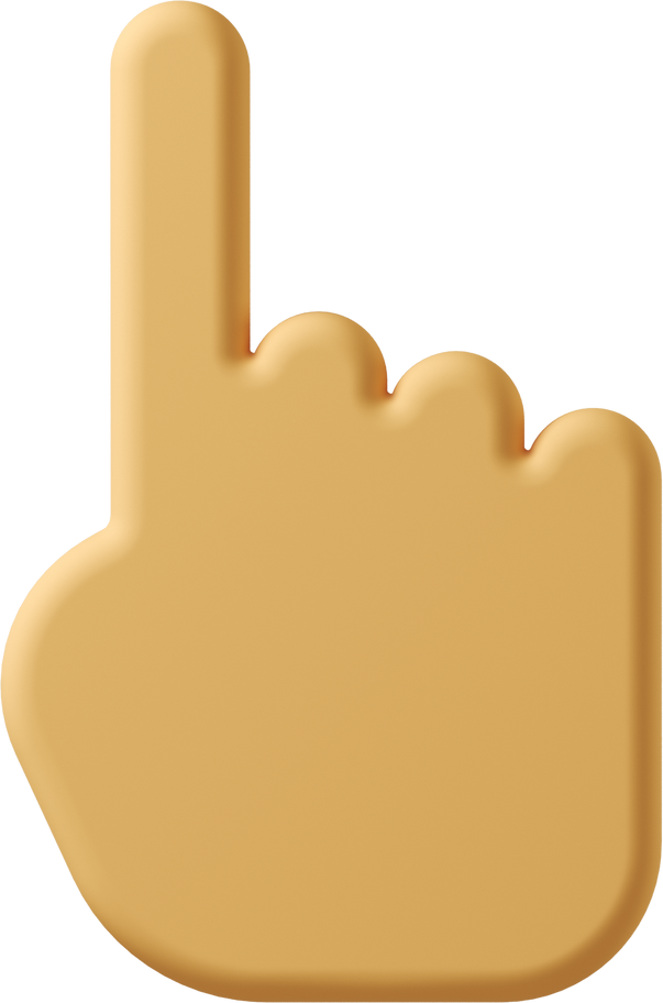 Orange hand cursor Illustration in PNG, SVG