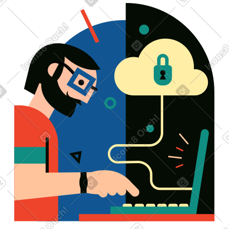 Cloud storage animated illustration in GIF, Lottie (JSON), AE