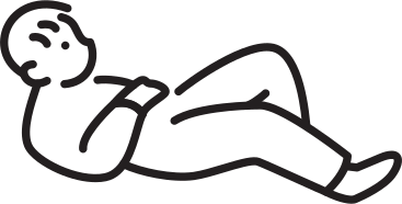 Tired man lying on a table PNG, SVG