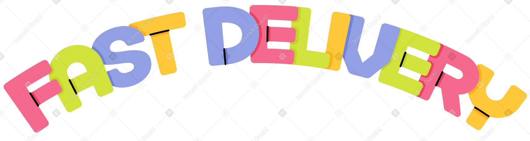 Lettering fast delivery Illustration in PNG, SVG