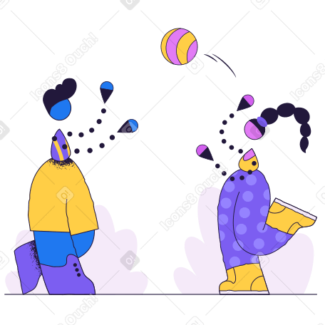 Children play ball Illustration in PNG, SVG