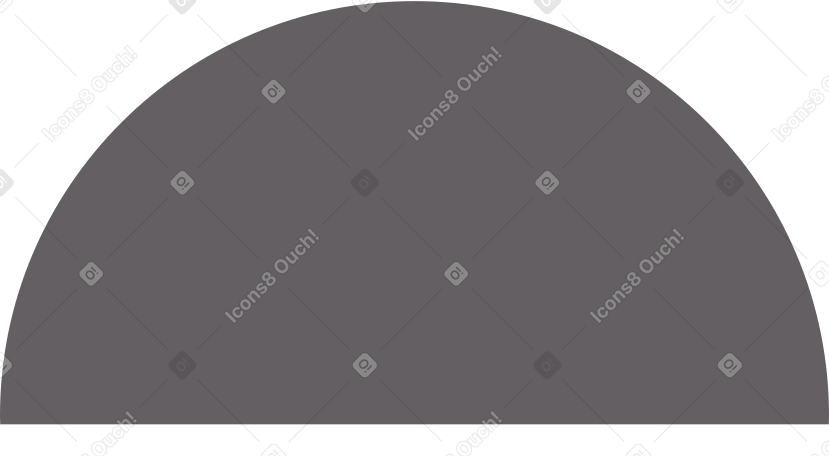 Semicircle grey Illustration in PNG, SVG