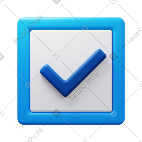 3D checked checkbox PNG, SVG