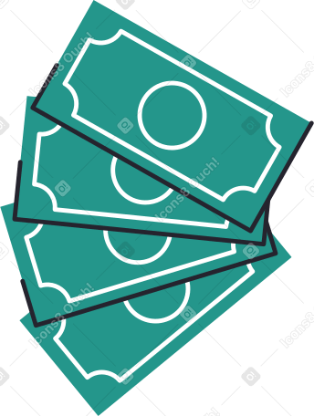 Many money banknotes Illustration in PNG, SVG