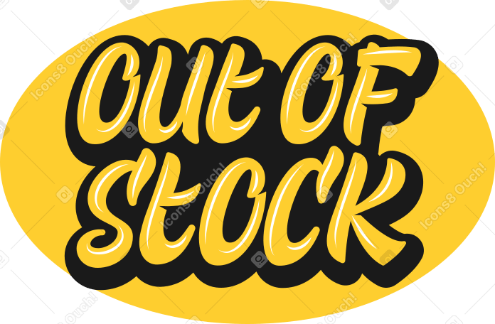 Lettering out of stock Illustration in PNG, SVG