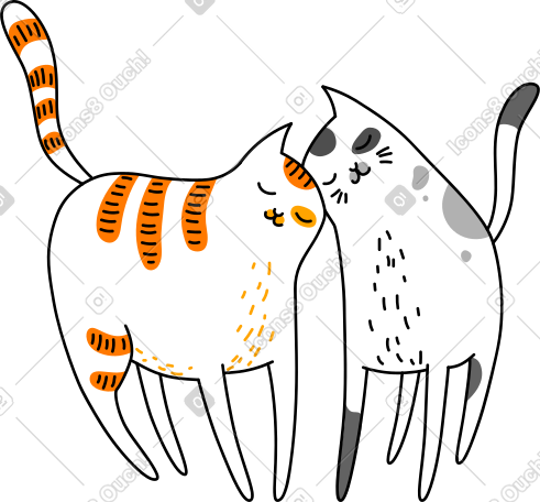 Hugging cats PNG, SVG