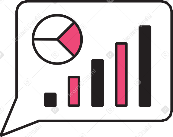 Speech bubble with charts Illustration in PNG, SVG