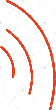 Red sound waves Illustration in PNG, SVG