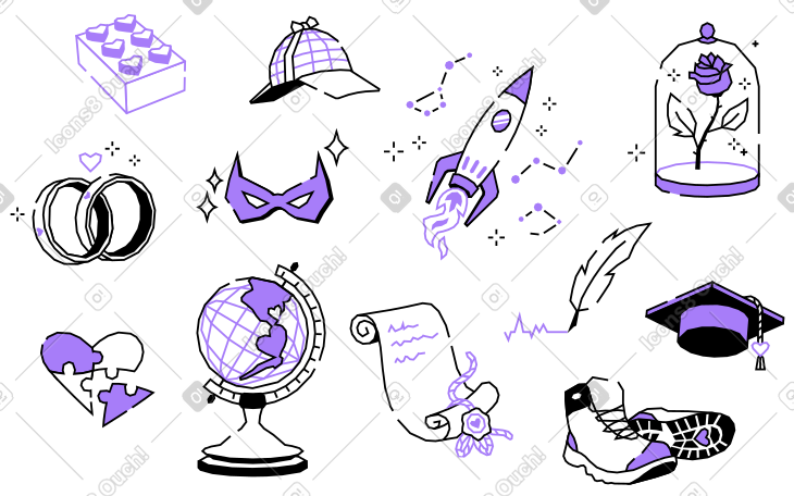 Symbols for book genres PNG, SVG