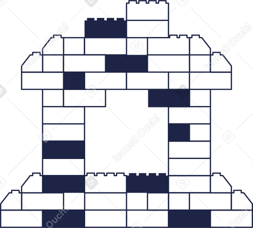 Building blocks line Illustration in PNG, SVG