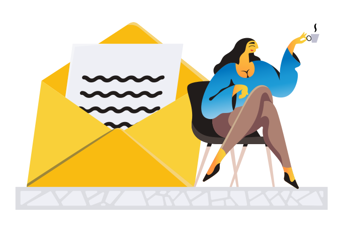 Receiving message Illustration in PNG, SVG
