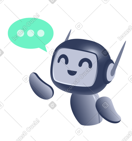Cute robot helper, AI assistant PNG, SVG