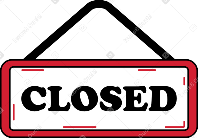 Closed sign PNG, SVG
