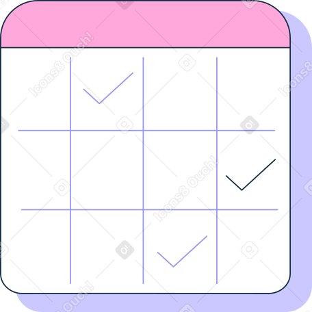 Calendar with marked days Illustration in PNG, SVG