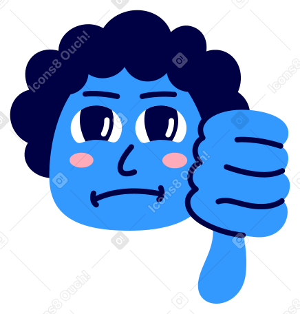 Head with thumb down Illustration in PNG, SVG