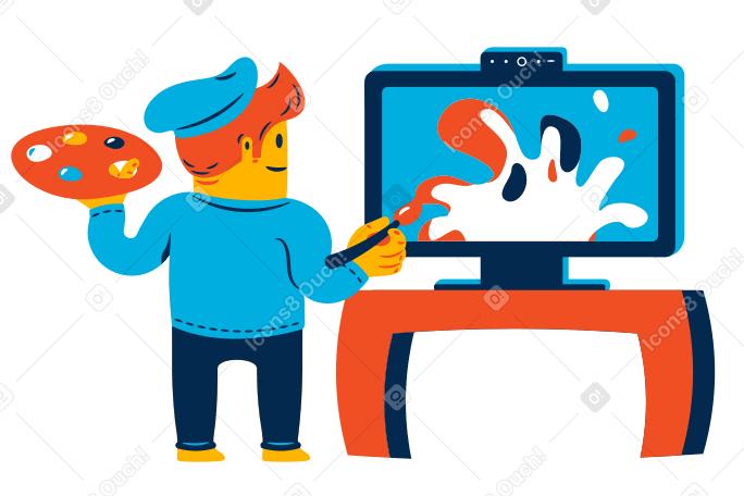 Digital artist Illustration in PNG, SVG