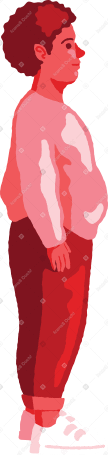 Chubby boy standing side view Illustration in PNG, SVG
