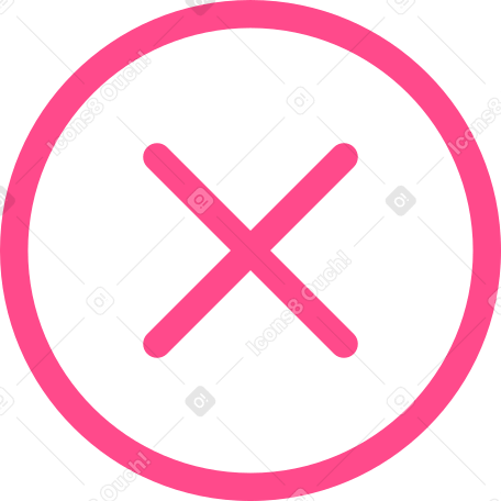 Pink cross in a circle Illustration in PNG, SVG
