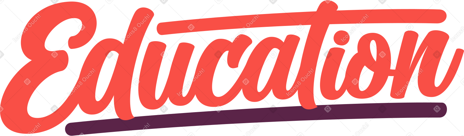 Lettering education Illustration in PNG, SVG