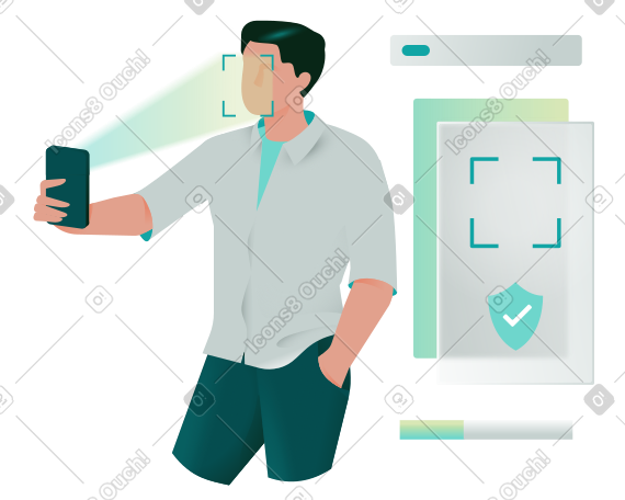 Biometric security for unlocking phone PNG, SVG