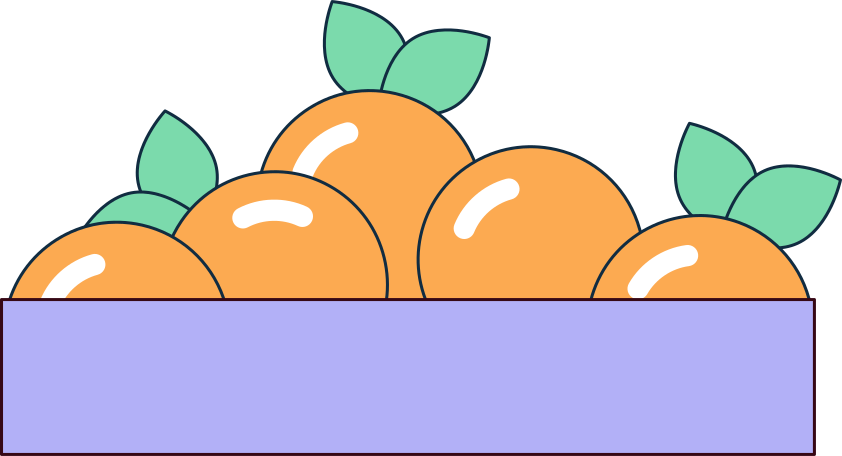 Oranges in a box Illustration in PNG, SVG
