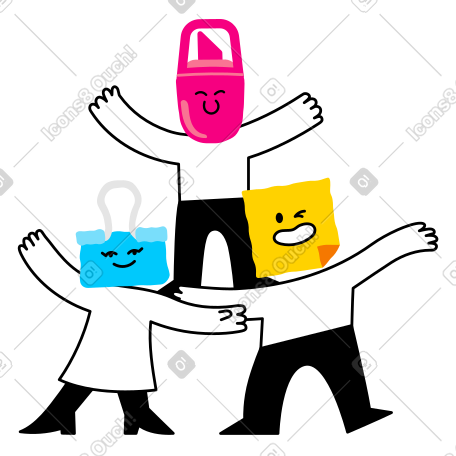 Close-knit team of office workers PNG, SVG
