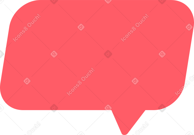 Tilted red speech bubble Illustration in PNG, SVG