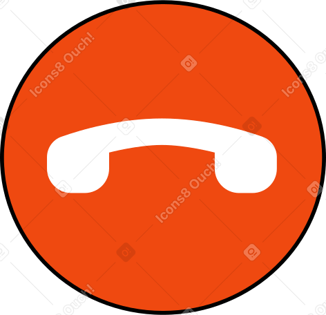 Red round end call button Illustration in PNG, SVG
