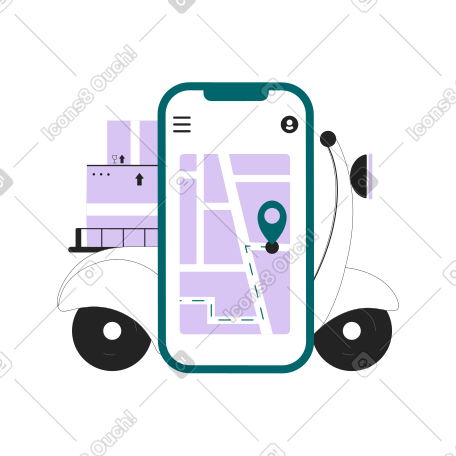 Delivery with gps navigation PNG, SVG