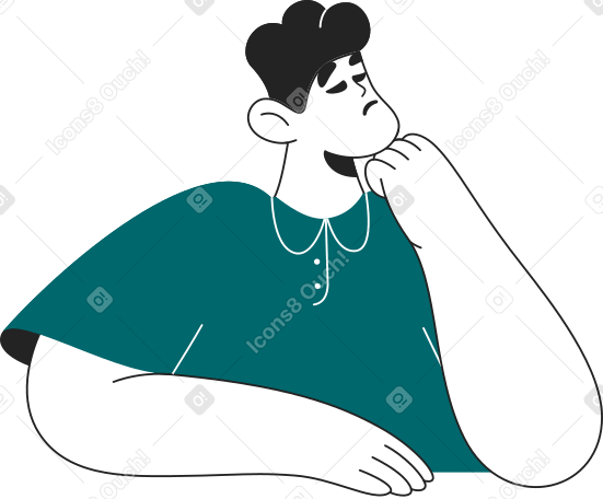 Thinking man Illustration in PNG, SVG